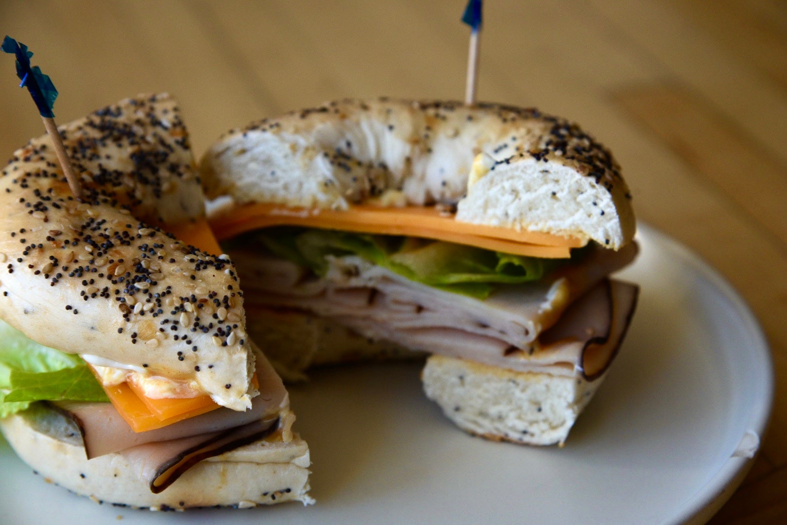 Turkey & Cheese Bagel Sandwich | Paper City Coffee